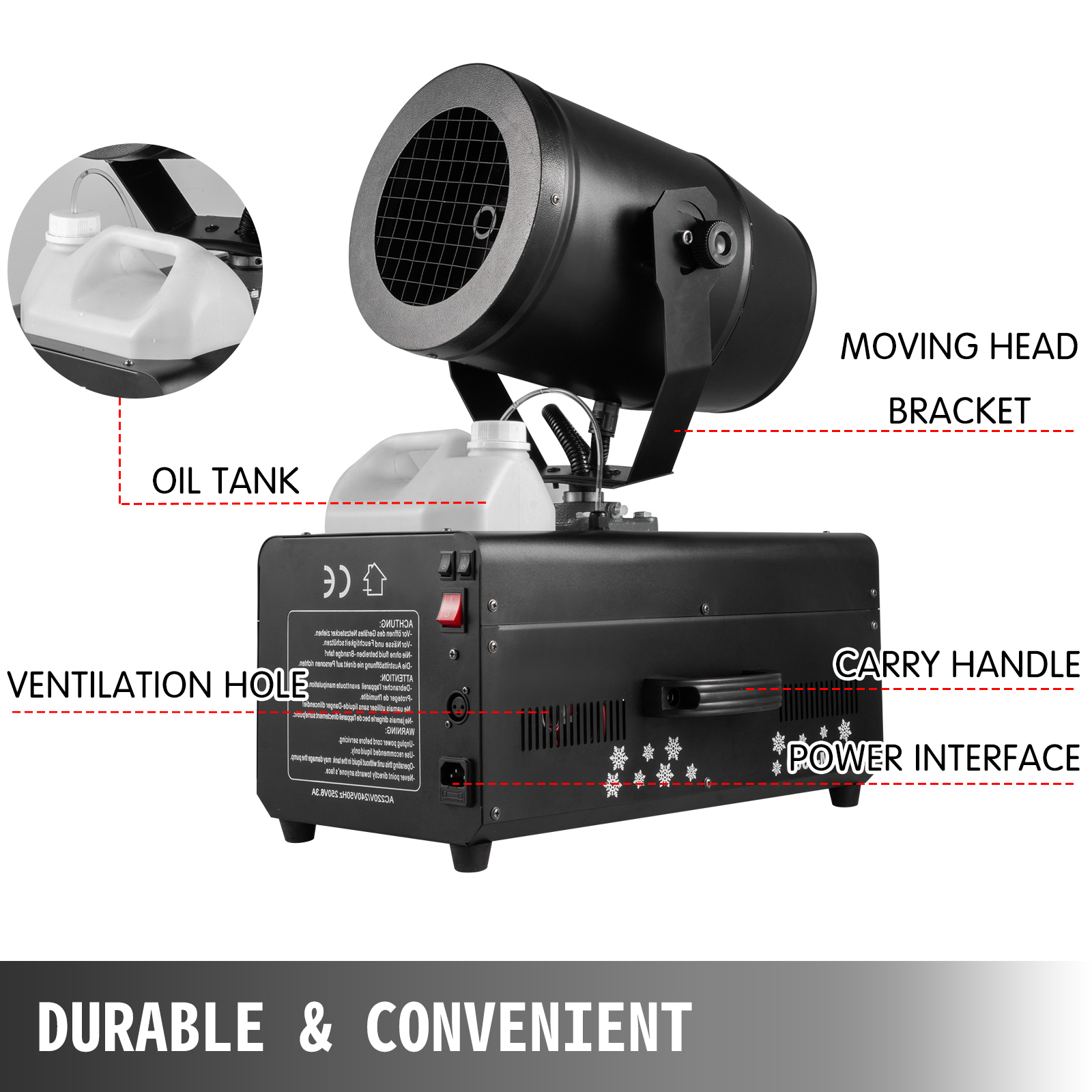 Snow Machine Snowflake Maker Foggy Producer 2000w High Output 2000w ...