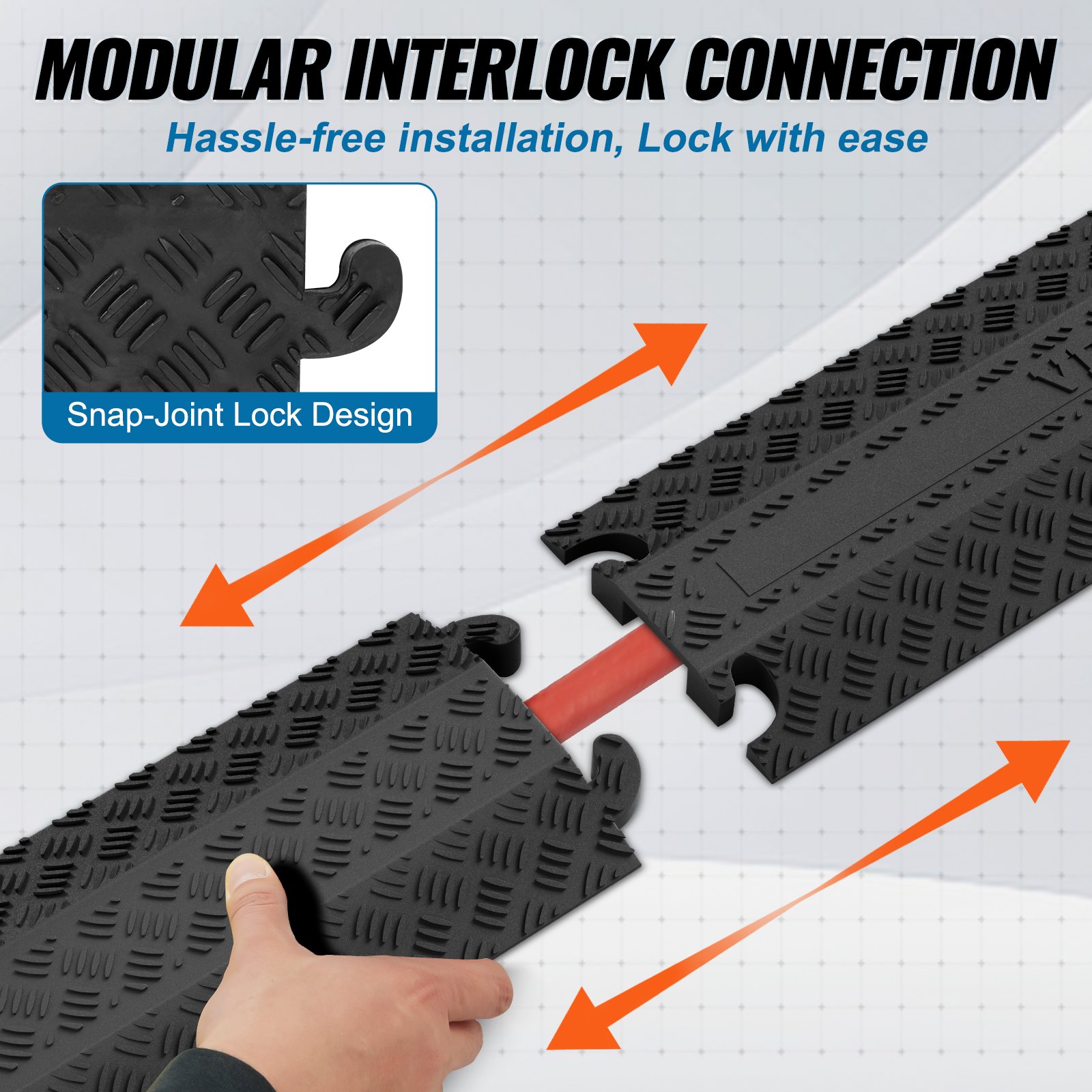 VEVOR 3 PCs 39 in Speed Bumps 2000 lbs Cable Protector Ramp Drop Over Cord Cover | VEVOR US