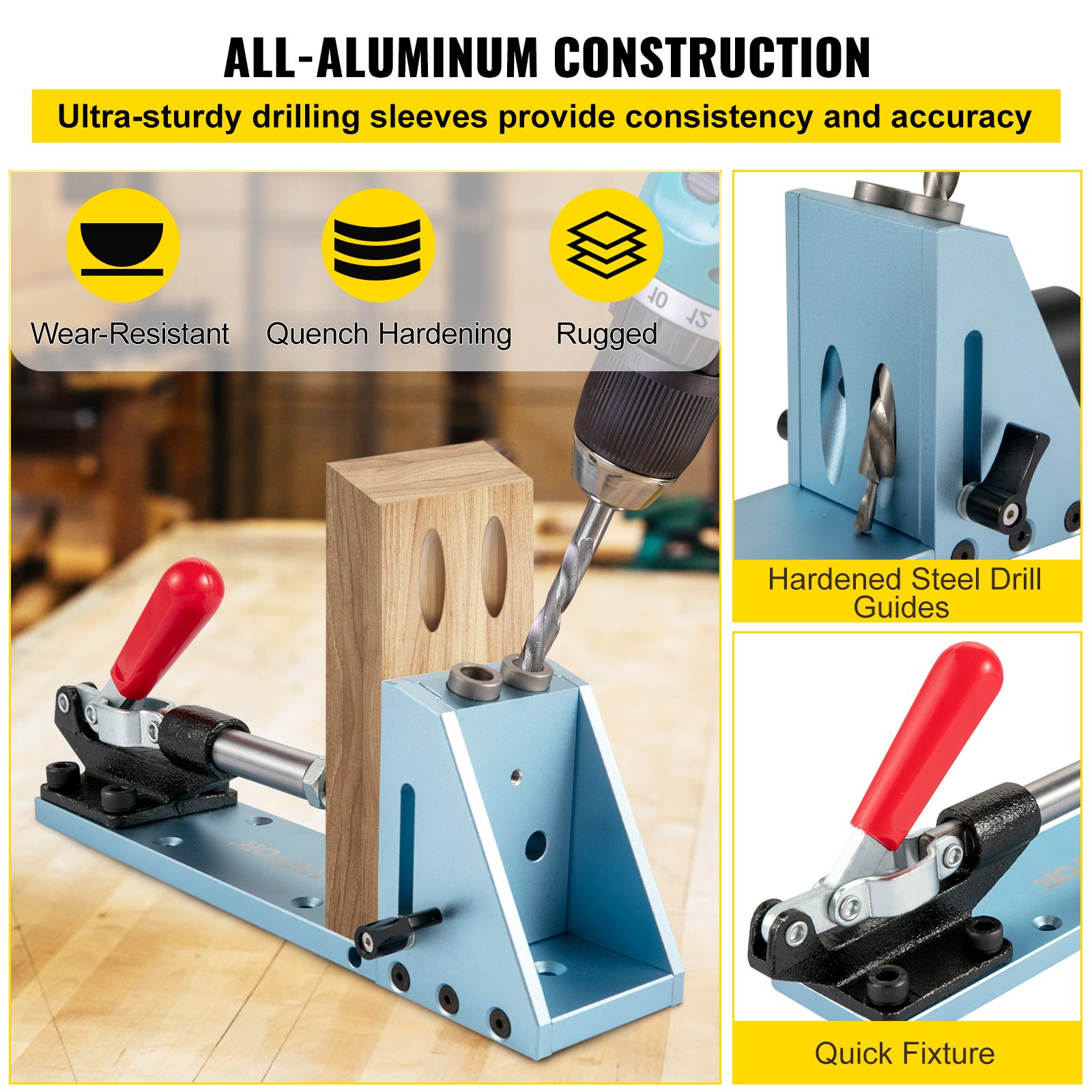 VEVOR Pocket Hole Jig Kit, M4 Adjustable & Easy to Use Joinery ...