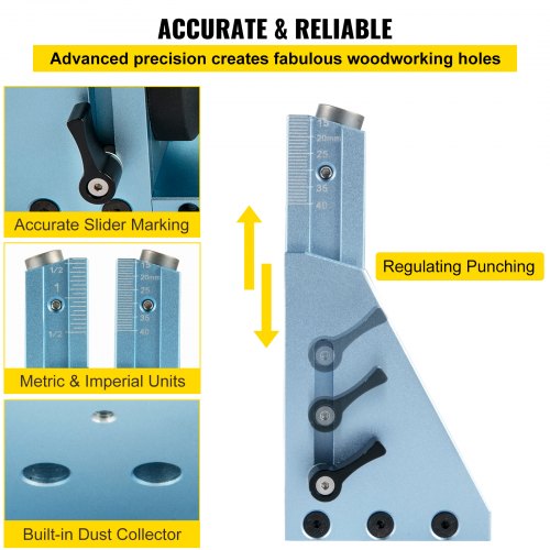 VEVOR Pocket Hole Jig Kit, Adjustable & Easy to Use Joinery Woodworking ...
