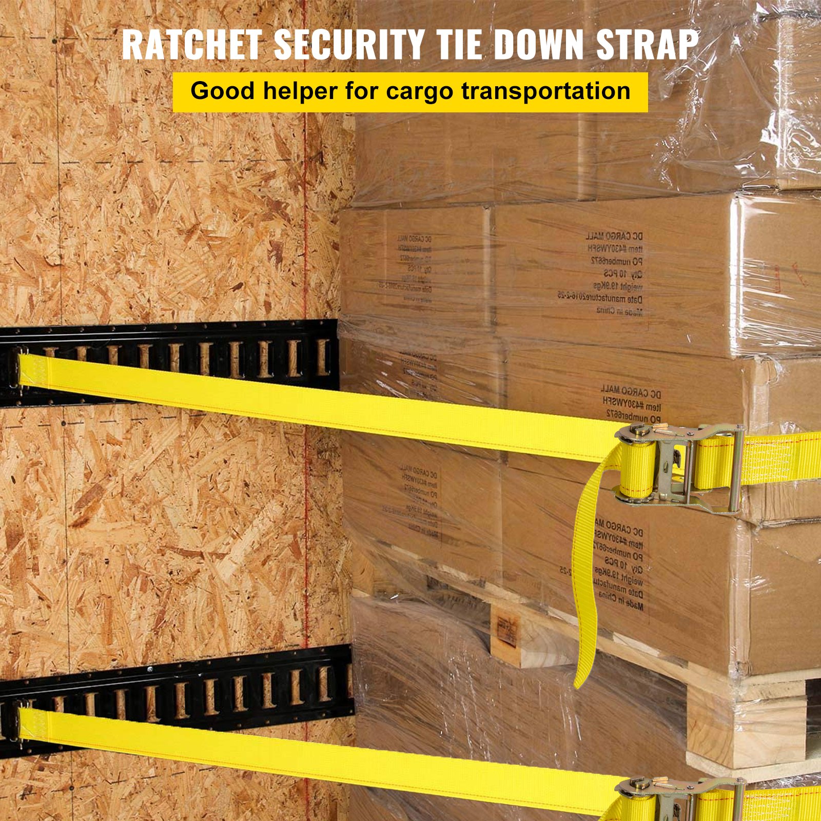 VEVOR E Track Ratchet Strap, 18PCS 2" x 15' E-Track Straps 4400 LBS ...