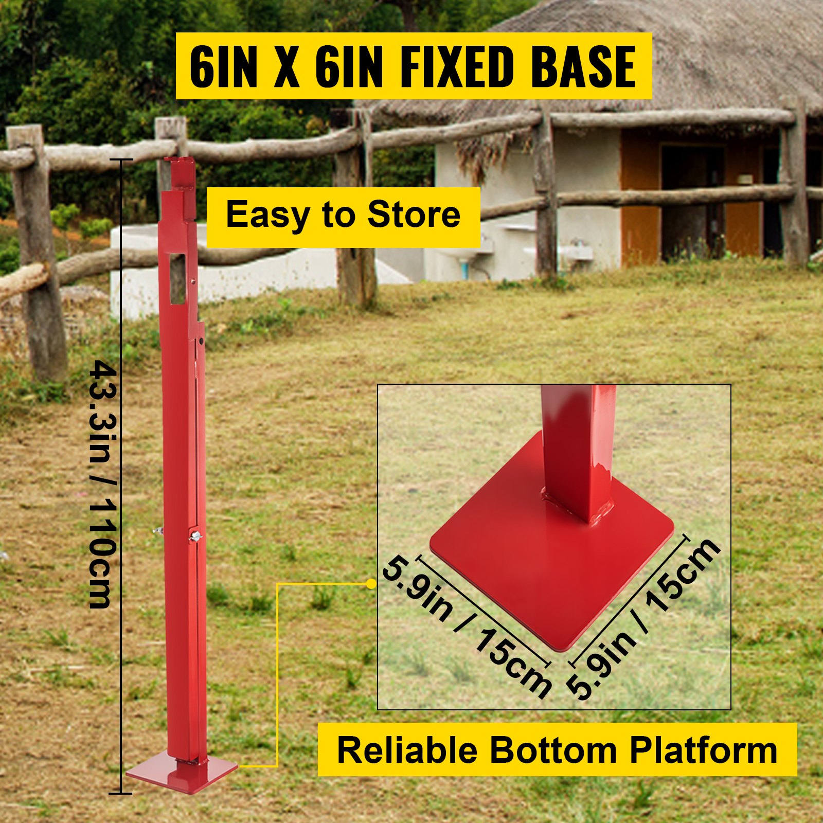 VEVOR T Post Remover Puller, 15 3/4" Long Chain T Post Puller, 32 ...