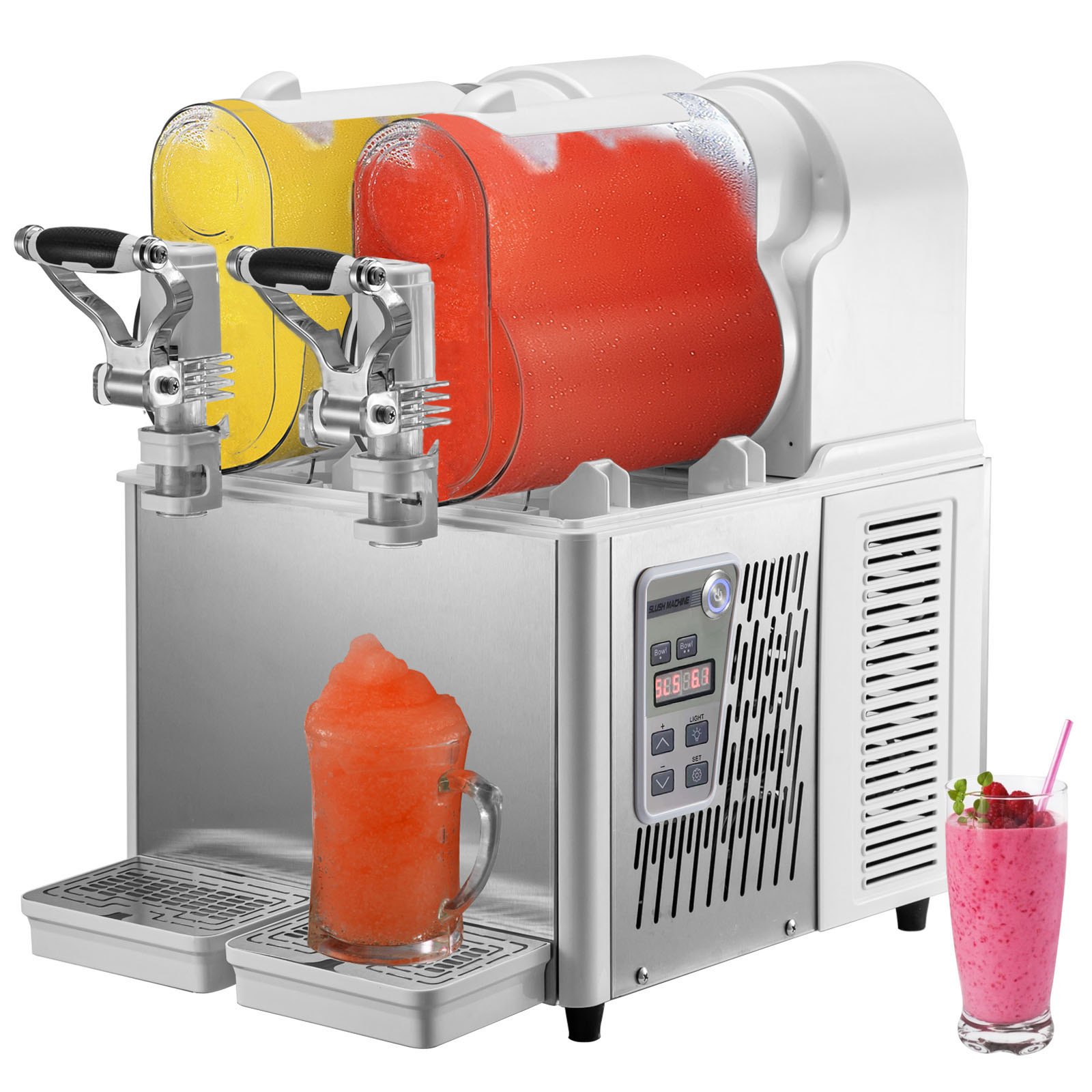 VEVOR Slushy Machine, 3L x 2 Daiquiri Machine Commercial, Single Bowl ...