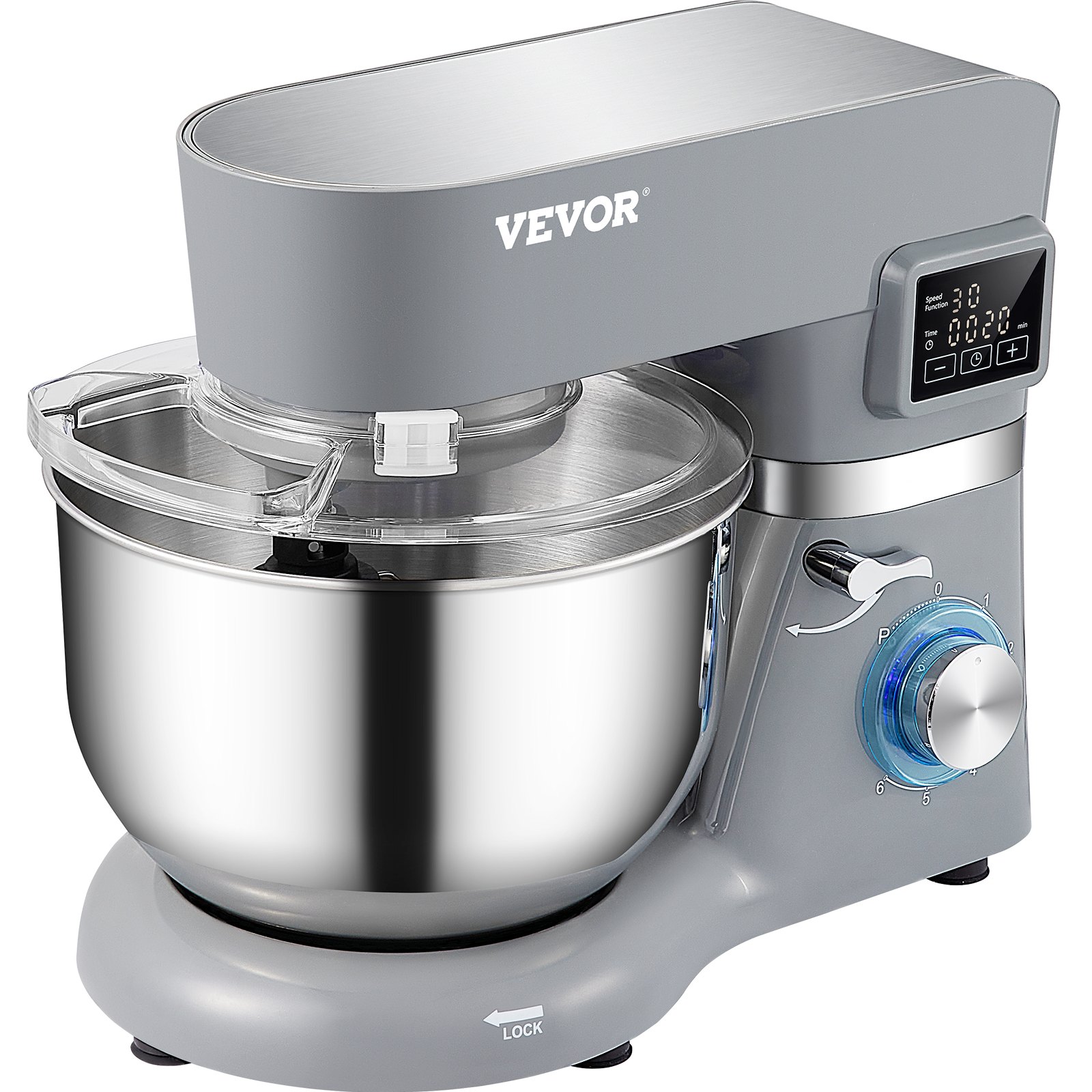 VEVOR Stand Mixer, 660W Electric Dough Mixer with 6 Speeds LCD Screen ...
