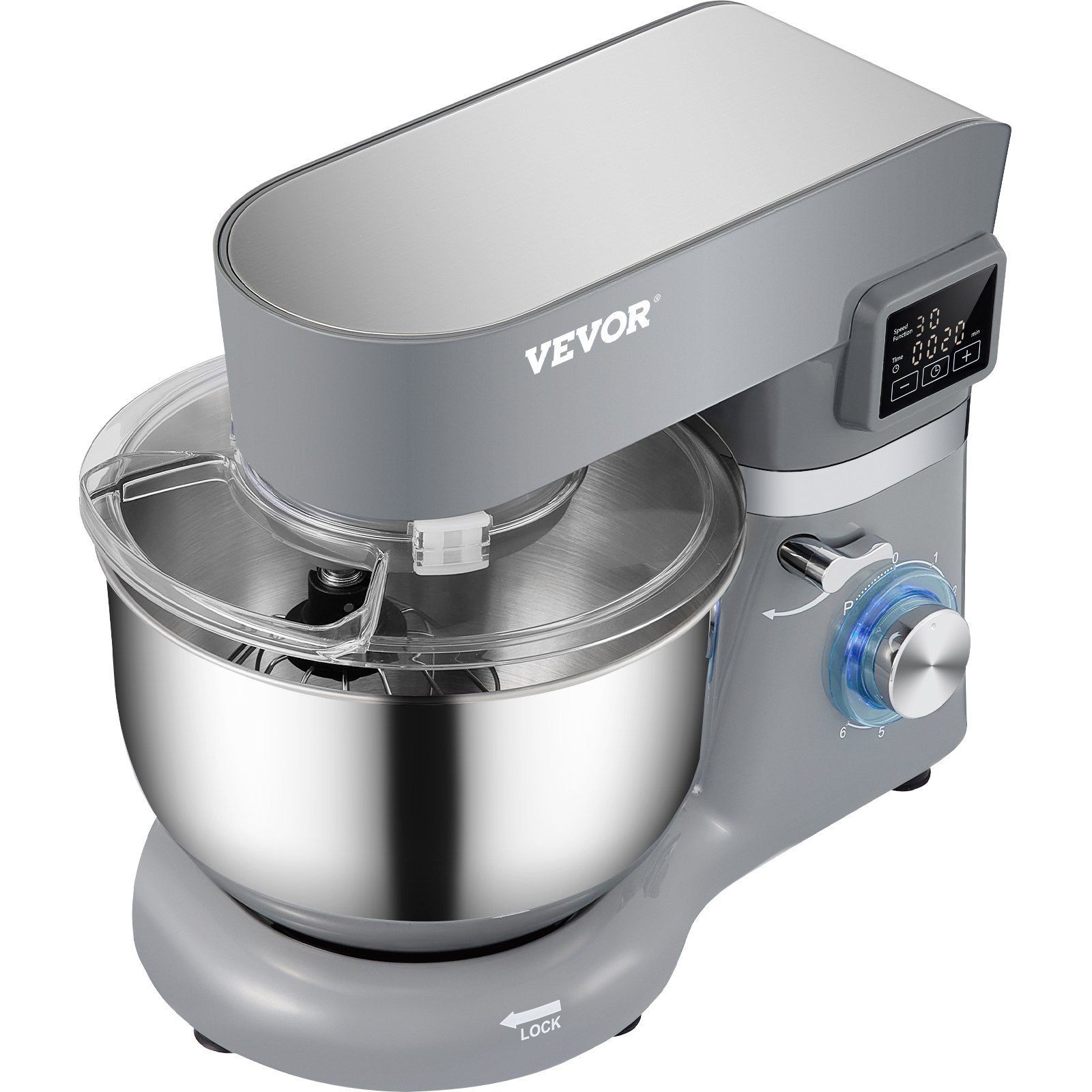 VEVOR Stand Mixer, 660W Electric Dough Mixer with 6 Speeds LCD Screen ...