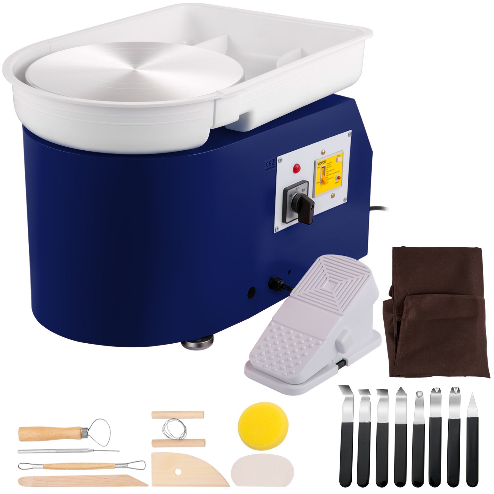 11" Electric Pottery Wheel Machine w/Foot Pedal 16pcs Shaping Tools 1pc ...
