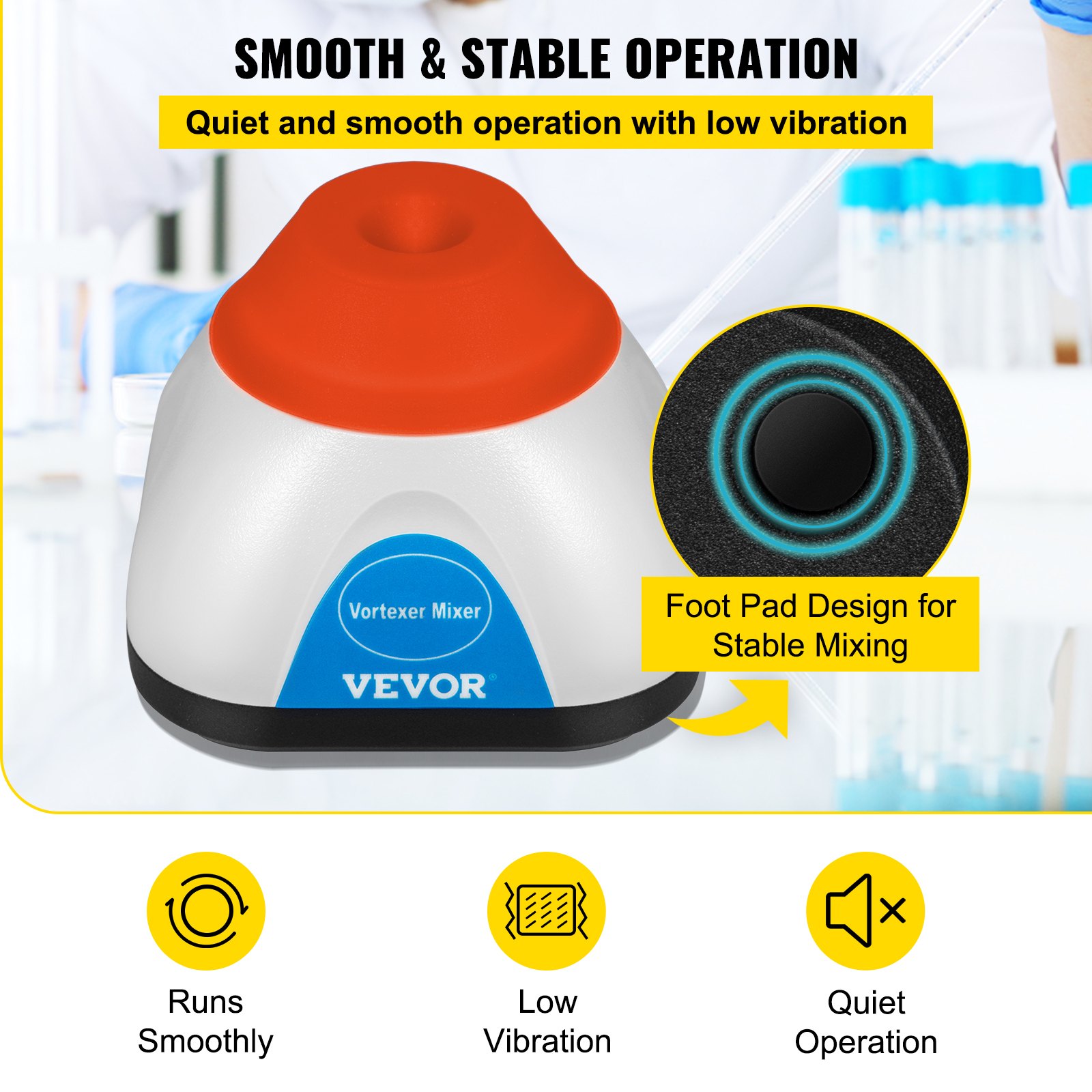 VEVOR Mini Vortex Mixer Lab Vortex Mixer Shaker 6000RPM 50ML for Lab ...