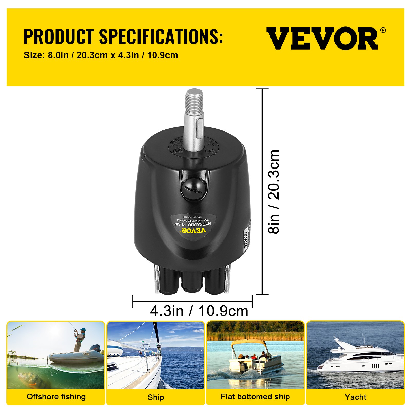 VEVOR VEVOR Helm Bomba de dirección hidráulica fuera de borda 300 HP ...