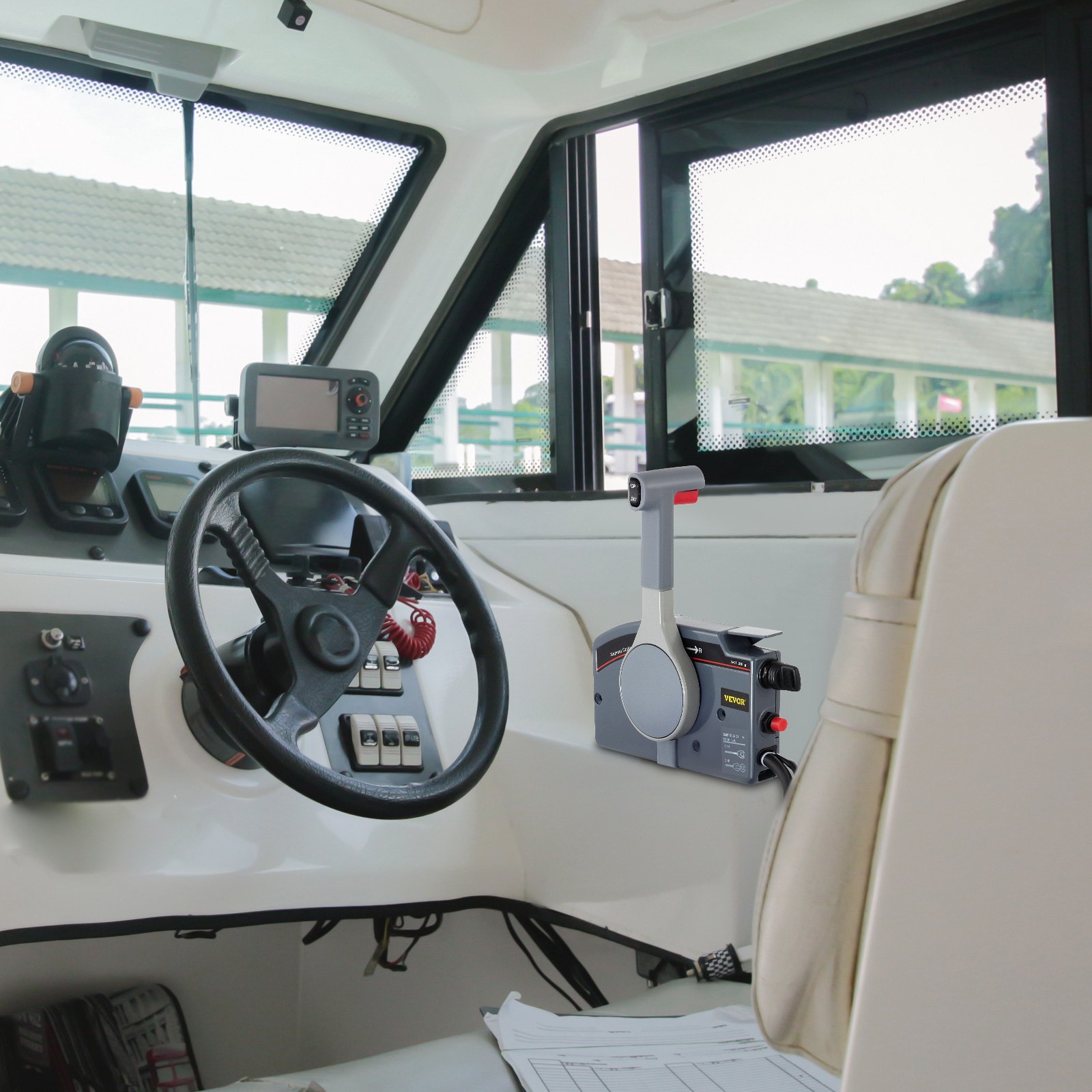 VEVOR Outboard Remote Control Box Side Mount Outboard Motor Fits for ...