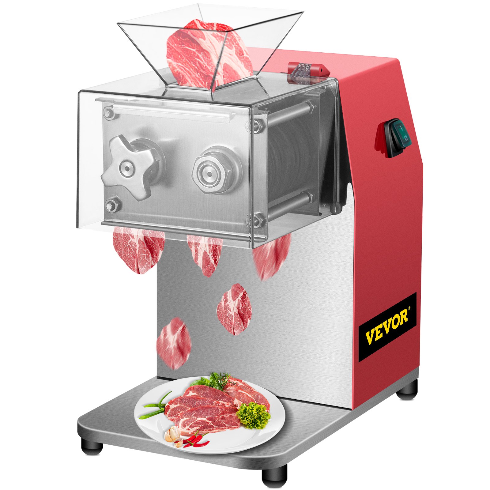 VEVOR Commercial Meat Cutting Machine, 551 Lbs/H 850W Meat Shredding ...