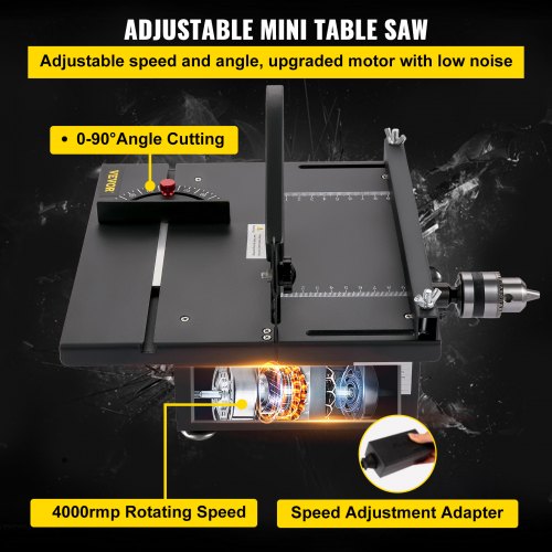 VEVOR Mini Table Saw, 200W Hobby Table Saw for Woodworking, 0-90 Angle ...