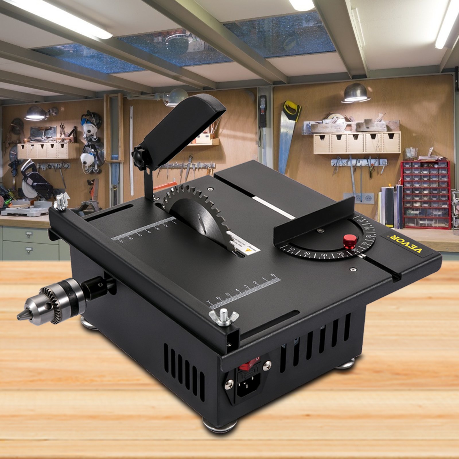VEVOR Mini Table Saw, 200W Hobby Table Saw for Woodworking, 0-90 Angle ...