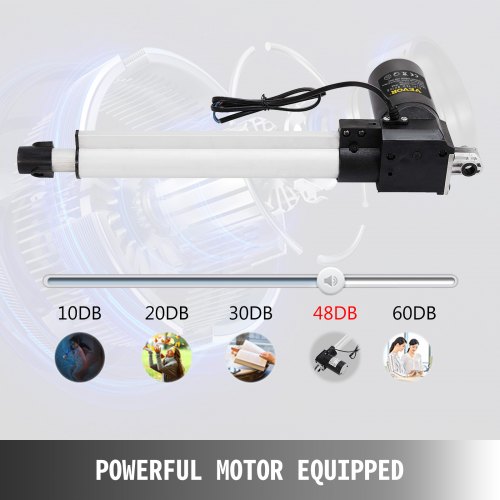 DC 12V 12" Electric Stroke Linear Actuator 6000N/1320lbs Max Industry ...
