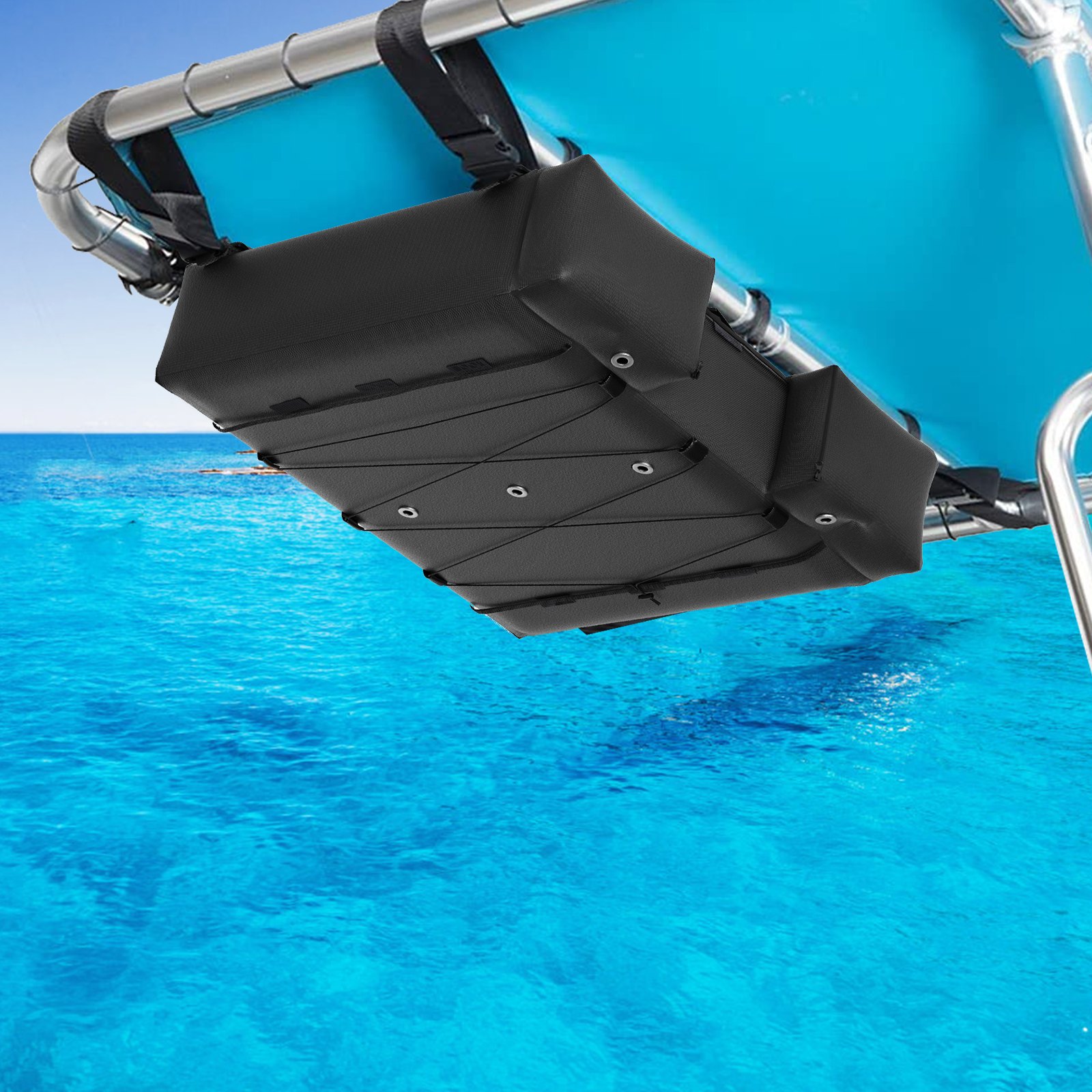 VEVOR T-Top Storage Bag, for 4 Type II Life Jackets, w/ a Boat Trash ...