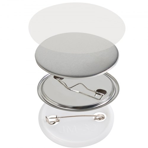 VEVOR 500 Sets 1.25 inch 32mm Pin Back Button Parts for Button Maker ...