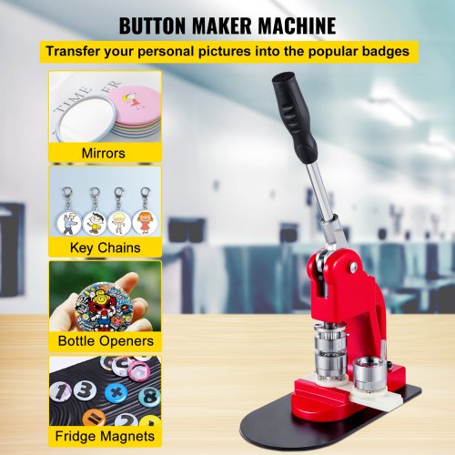 VEVOR Button Maker 1in/25mm Button Badge Maker 1000 Button Parts ...