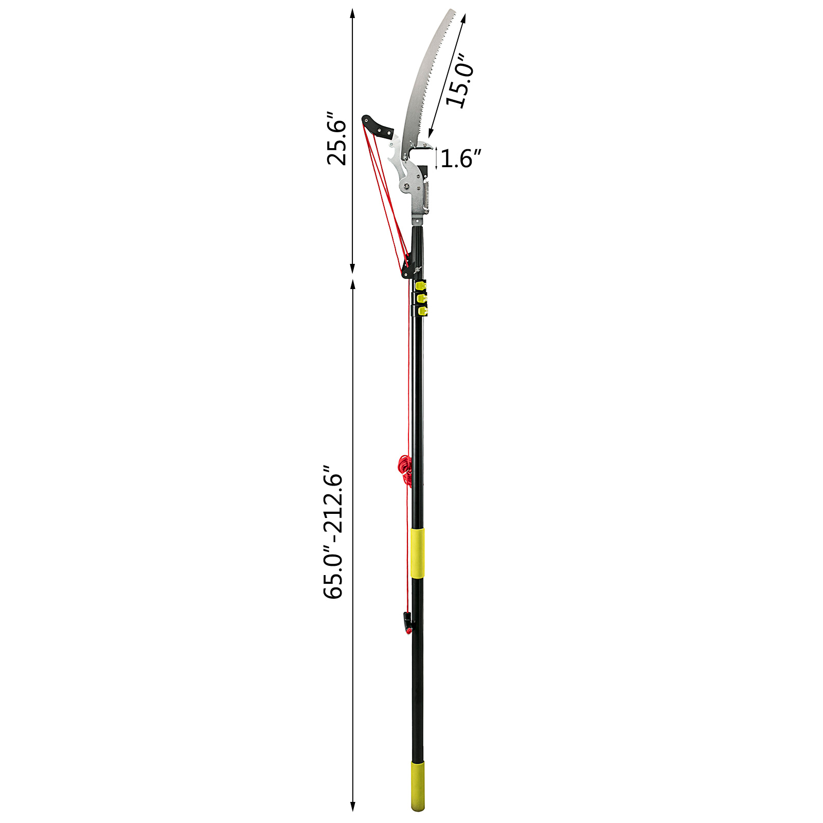 Vevor 5.4-17.7 Foot Extendable Tree Pruner/pole Saw With 3-sided Blade ...