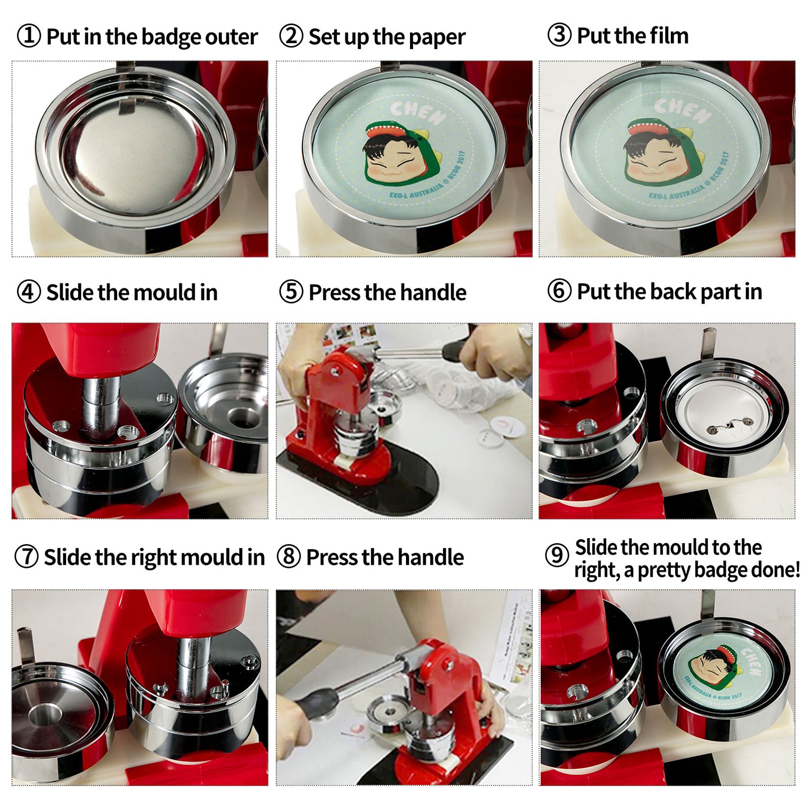 VEVOR Button Parts for Button Maker 500 Sets Button Badge Parts 32 mm ...