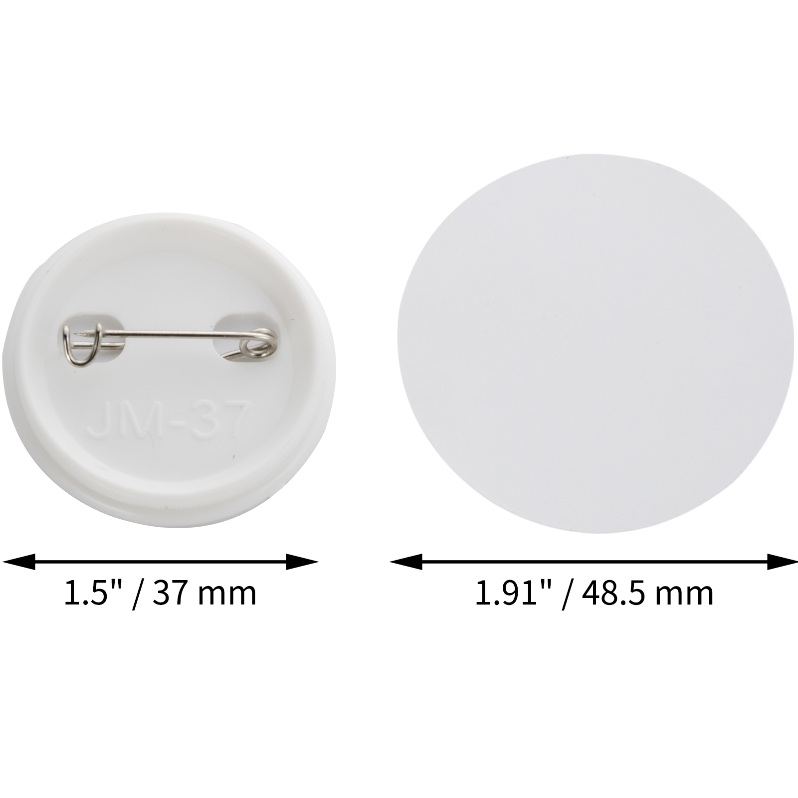 Vevor 1.5"/37 Mm Badge Button Pin Parts 500 Complete Sets Supplies ...