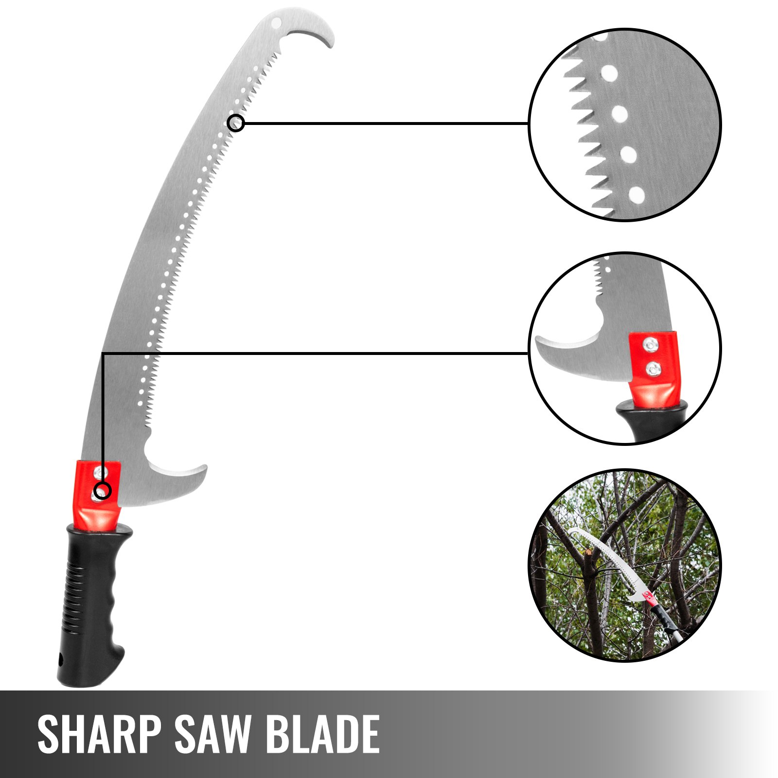 Vevor Telescopic Pole Saw, Extendable Long Reach Tree Pruner 29.5 Ft ...