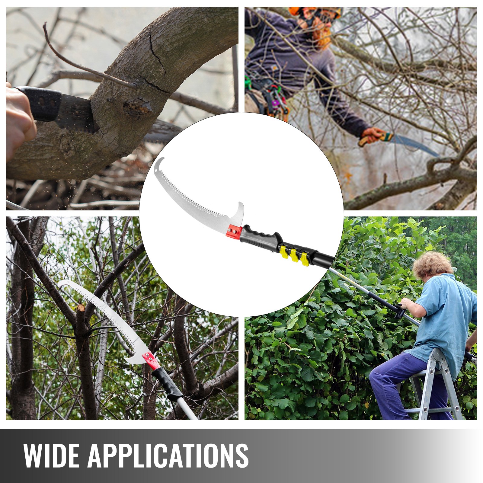 VEVOR Pole Saws For Tree Trimming, 29.5 Foot Pruning Saws, 2 Foot Saw ...