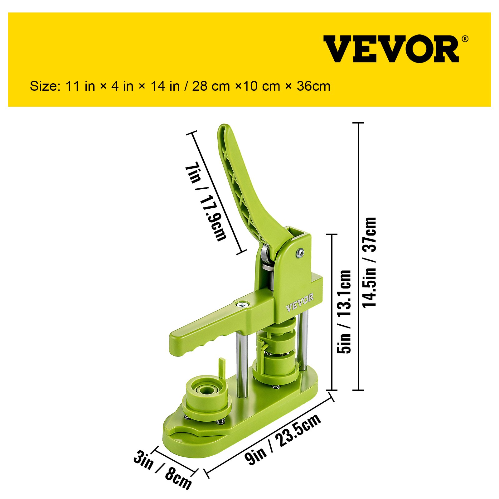 VEVOR Installation-Free Button Maker Machine 25mm (1 inch) with 500pcs ...