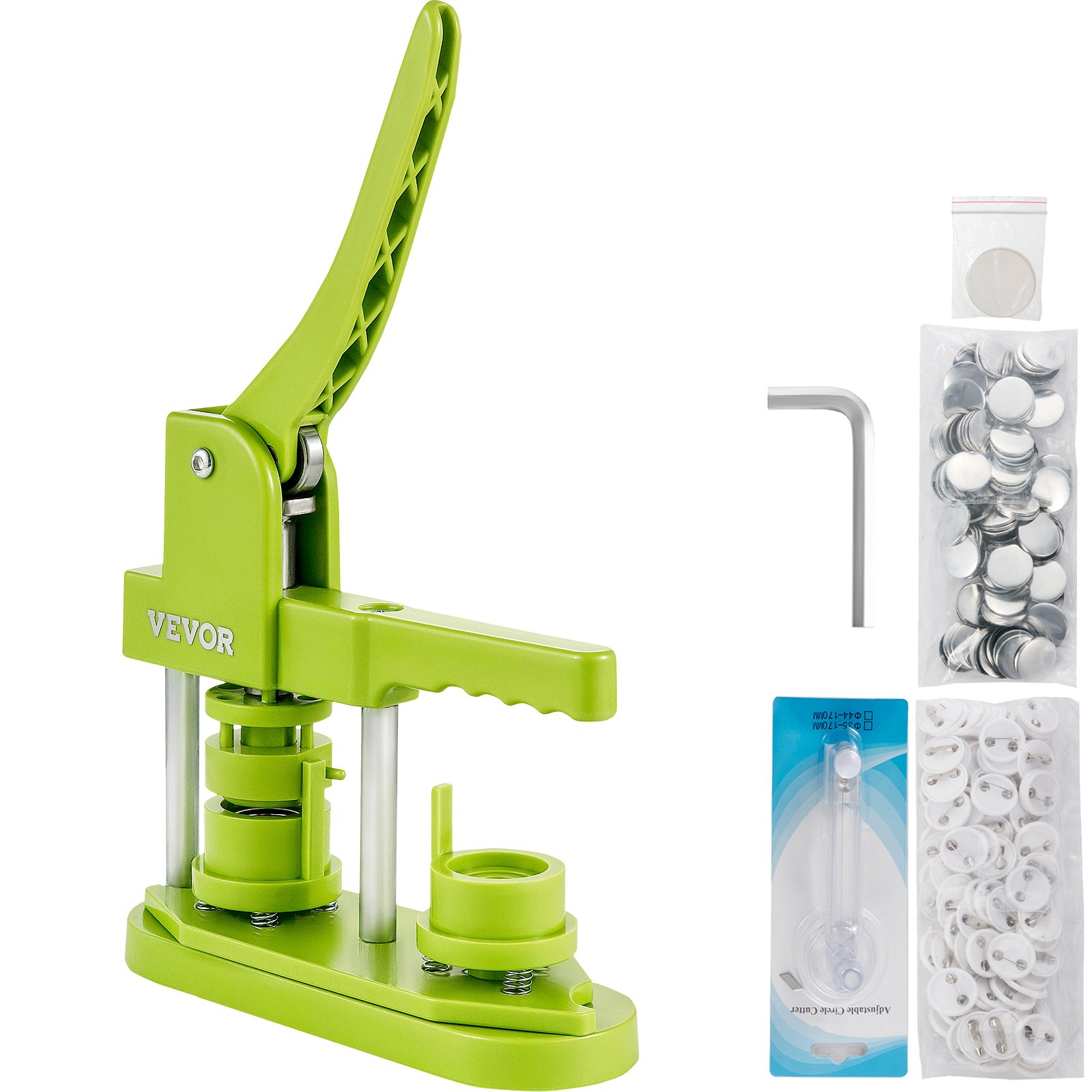 VEVOR Installation-Free Button Maker Machine 25mm (1 inch) with 500pcs ...