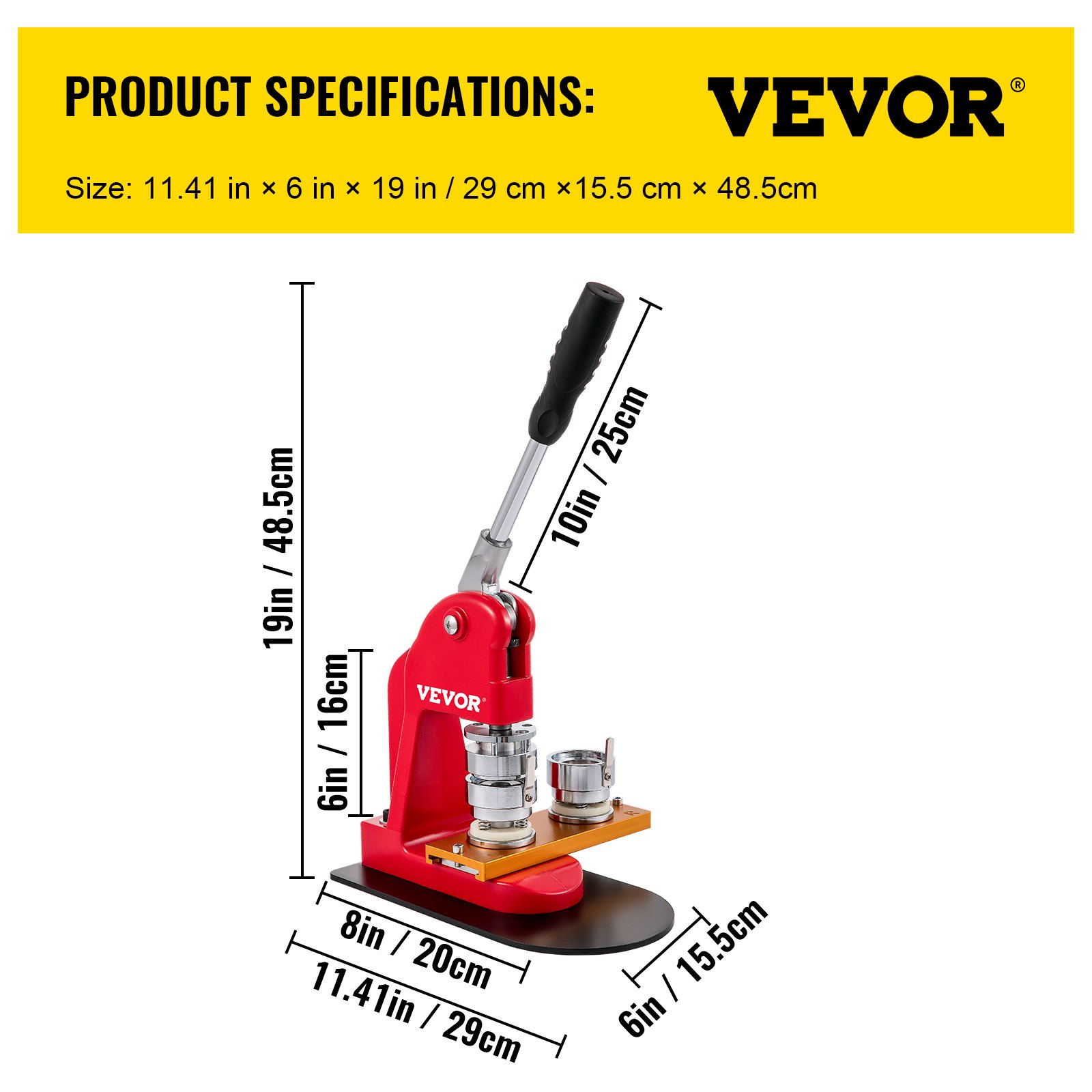 VEVOR Button Maker Button Making Machine 1.5in / 37mm 500 Parts ...