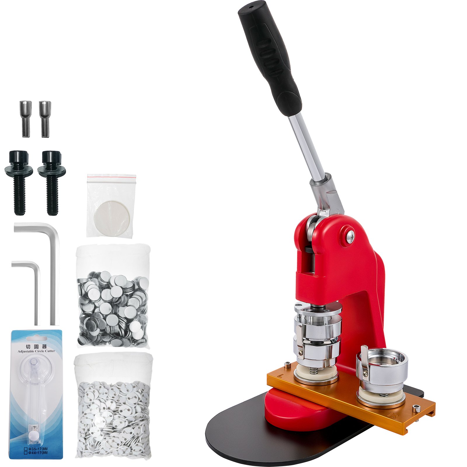 VEVOR Button Maker Machine Button Badge Maker Pins Punch Press Machine ...