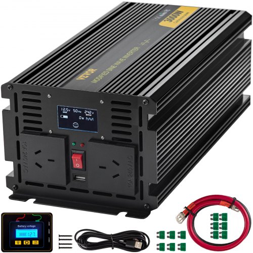 VEVOR Power Inverter Modified Sine Wave Inverter 3000W DC 12V to AC ...