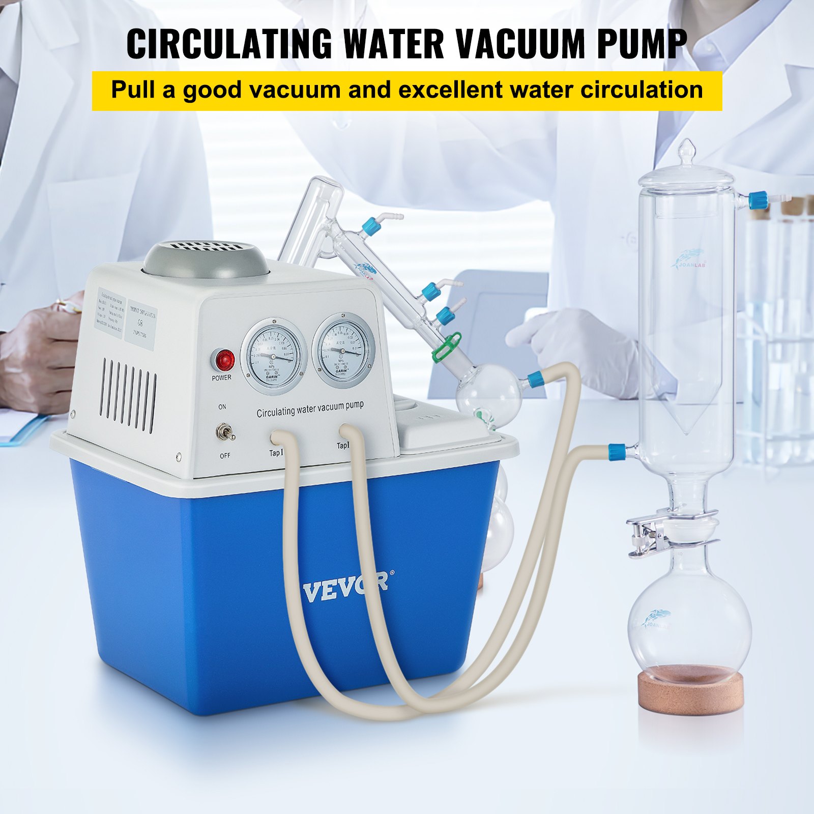 VEVOR Lab Multi-Purpose Water Circulating Vacuum Pump,15L, with 2 Off ...