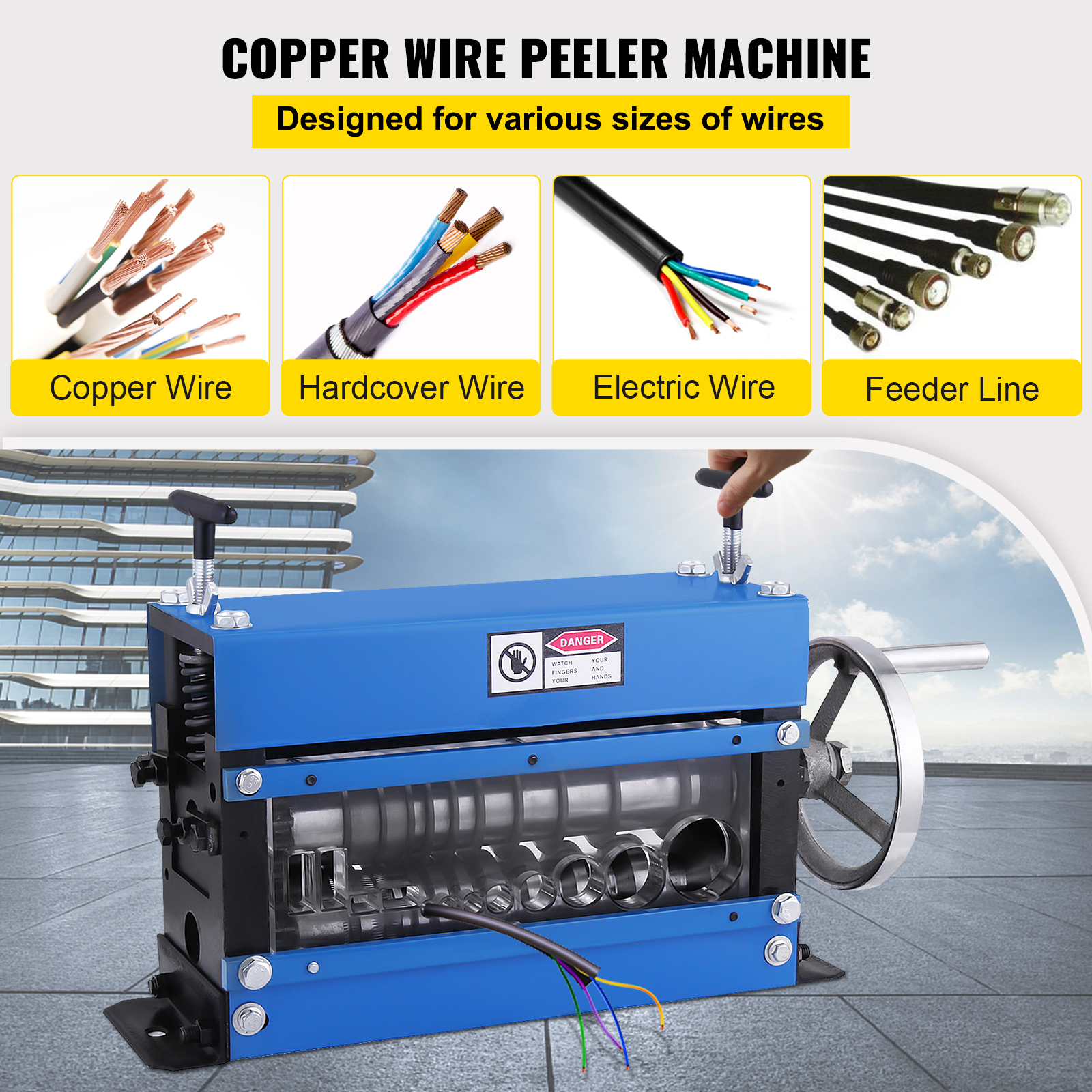 VEVOR Manual Wire Cable Stripper Copper Stripping Machine 1-40 mm ...