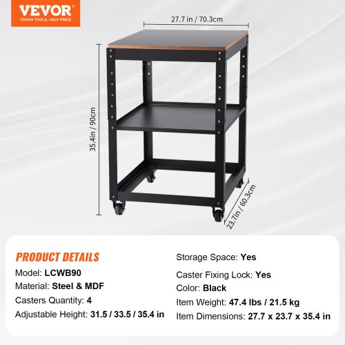 VEVOR Planer Stand, 100 lbs / 45 kg heavy loads, Three-Gear Height ...