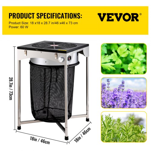 VEVOR Electric Hydroponic Trimmer Bud Leaf Trimming Machine 18" 3 Speed ...