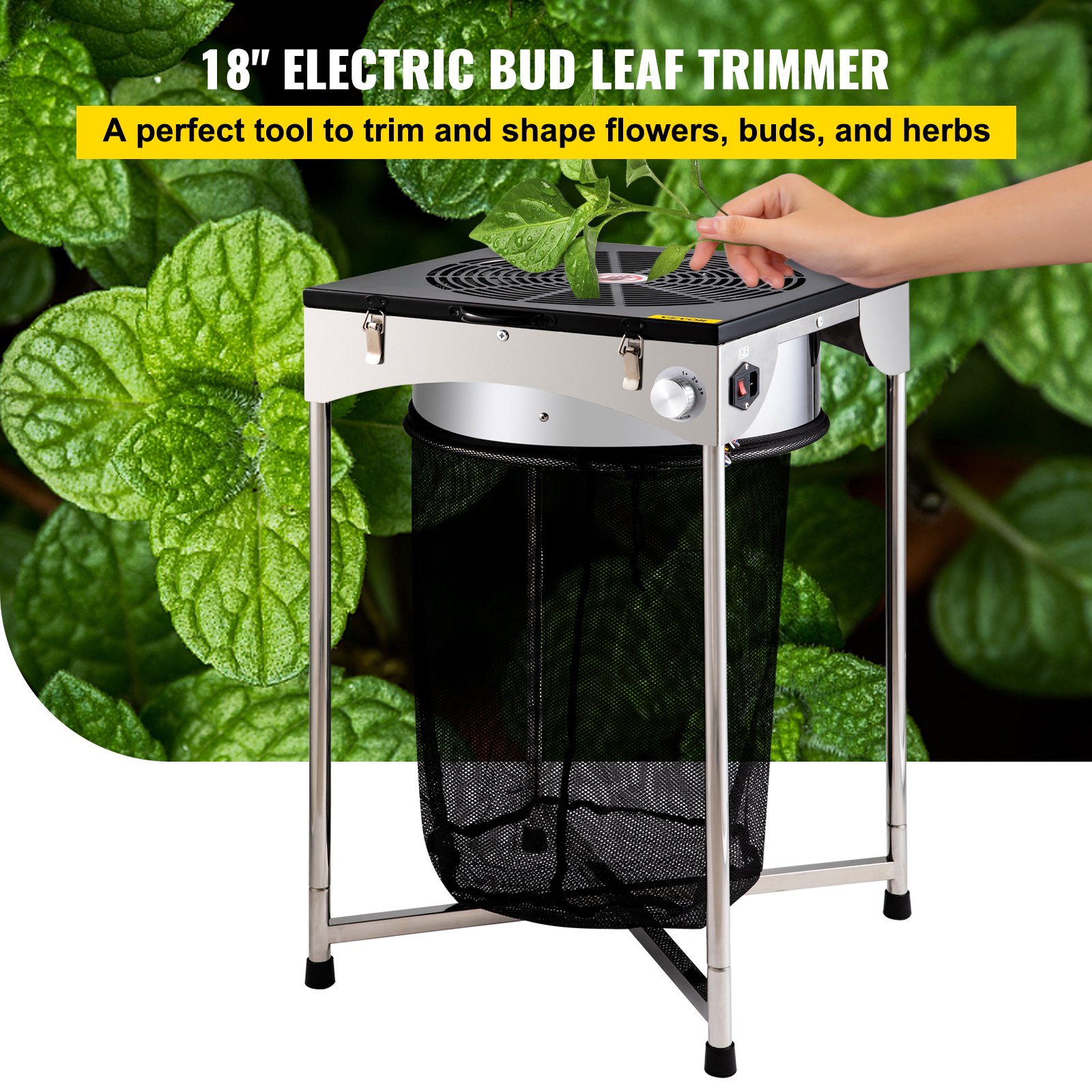 VEVOR Electric Hydroponic Trimmer Bud Leaf Trimming Machine 18" 3 Speed ...