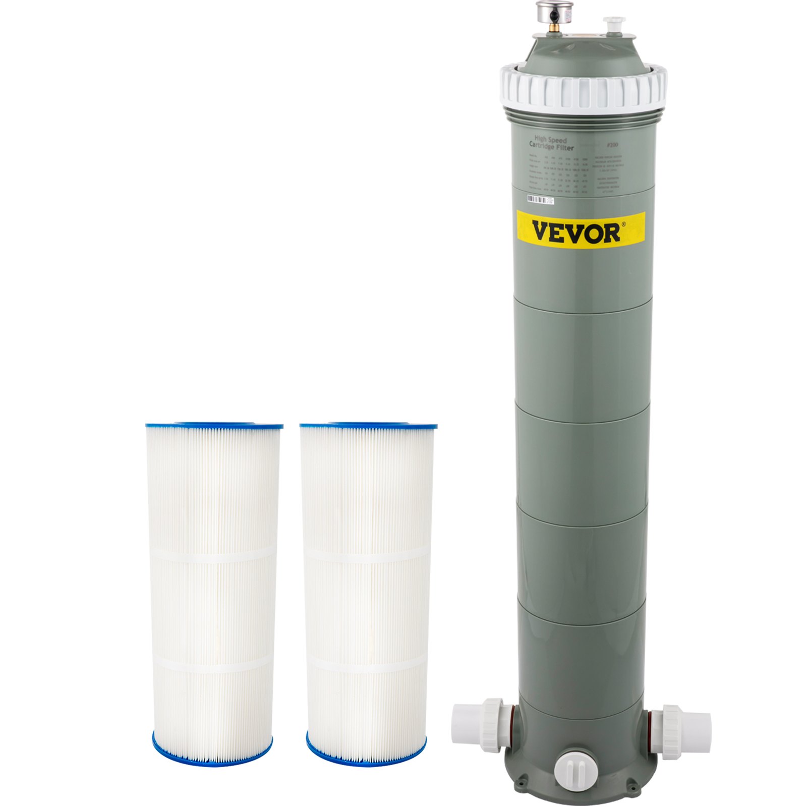 VEVOR Pool Cartridge Filter, 194Sq. Ft Filter Area Inground Pool Filter ...