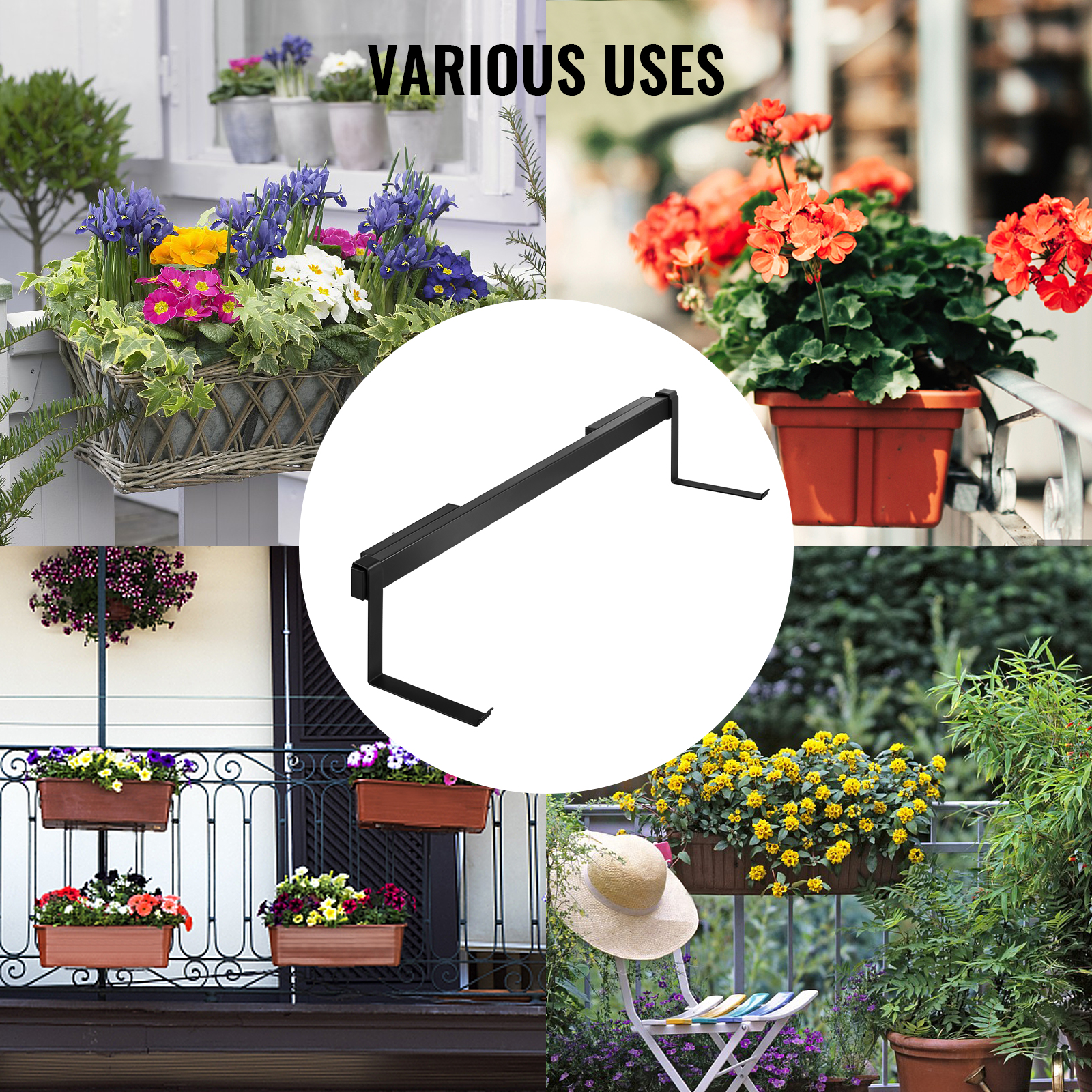 VEVOR Window Box Brackets Planter Box Bracket 88lbs Planter | VEVOR US