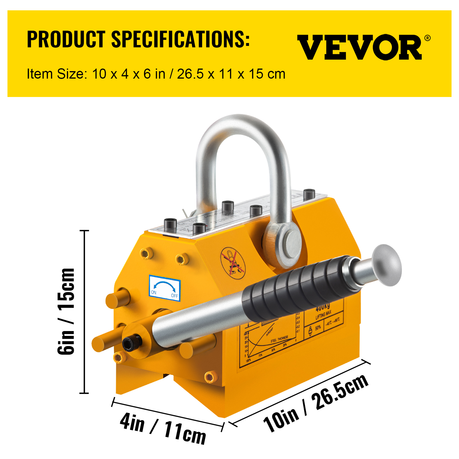 VEVOR Permanent Magnetic Lifter Lifting Magnet 600kg/1320lbs Round ...