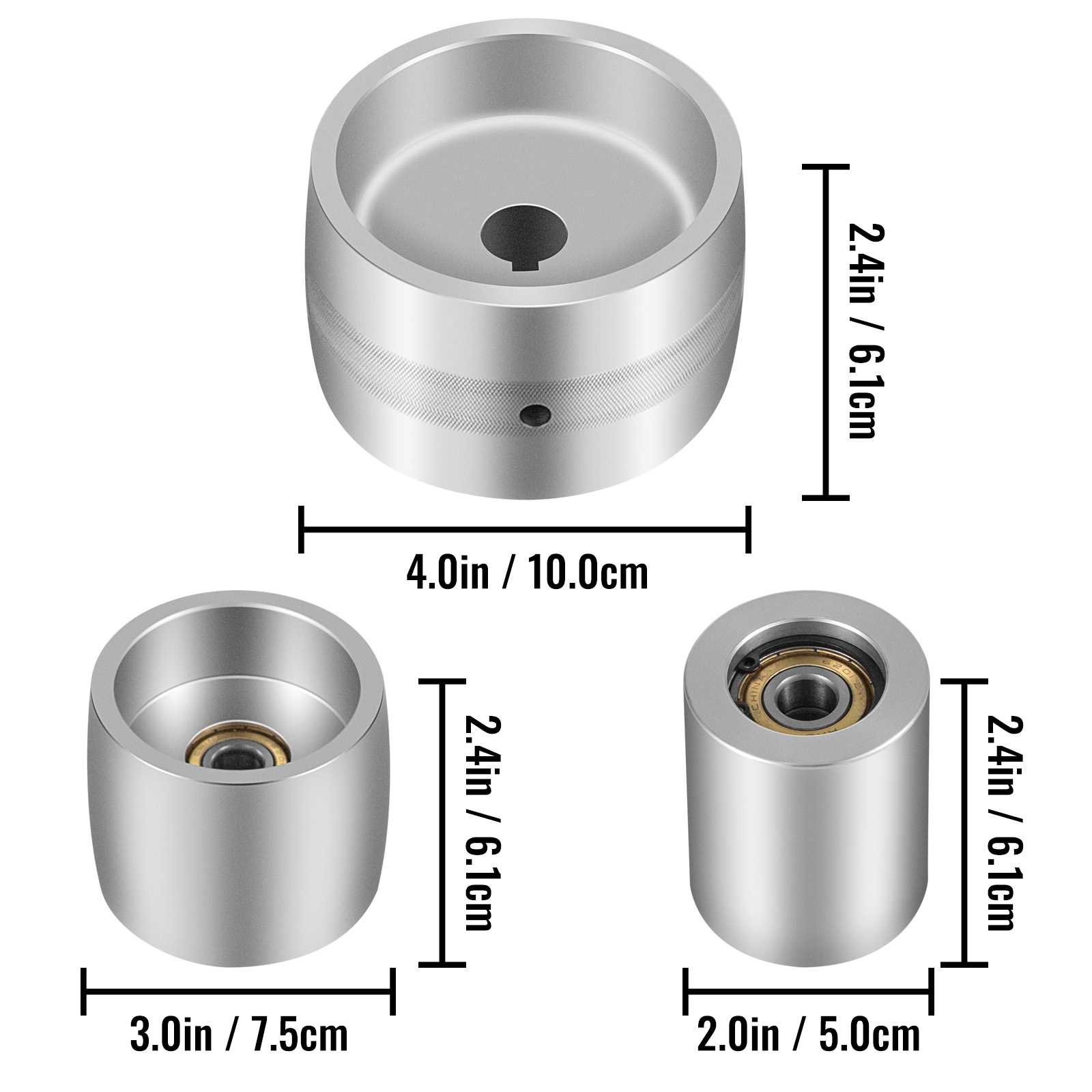 Vevor Belt Grinder Sander Wheel Set 4" Drive 0.94" Bore 3" Track 2 ...