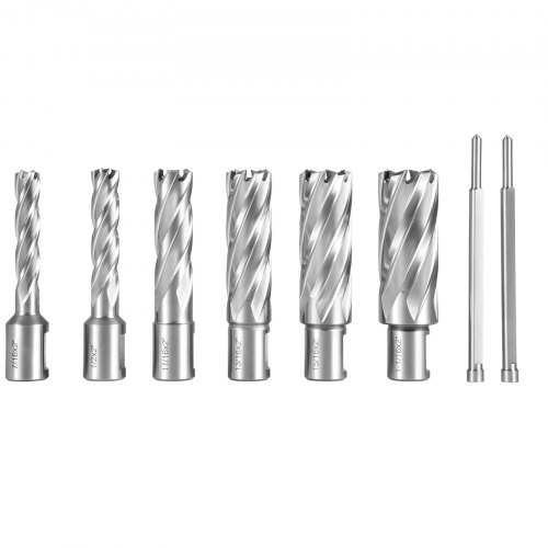 VEVOR Annular Cutter Set, 6 pcs 3/4" Weldon Shank, 2" Cutting Depth and ...