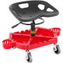 VEVOR Rolling Garage Stool, 300LBS Capacity, Adjustable Height from 18 ...
