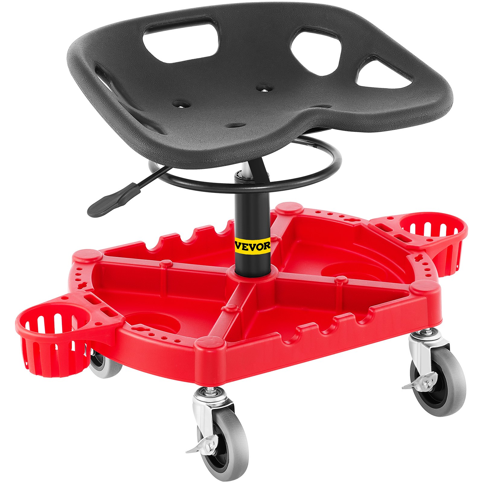 VEVOR Rolling Garage Stool, 300LBS Capacity, Adjustable Height from 18 ...