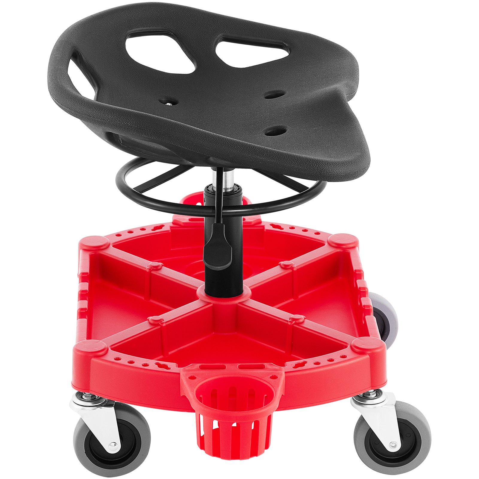 VEVOR Rolling Garage Stool, 300LBS Capacity, Adjustable Height from 18 ...