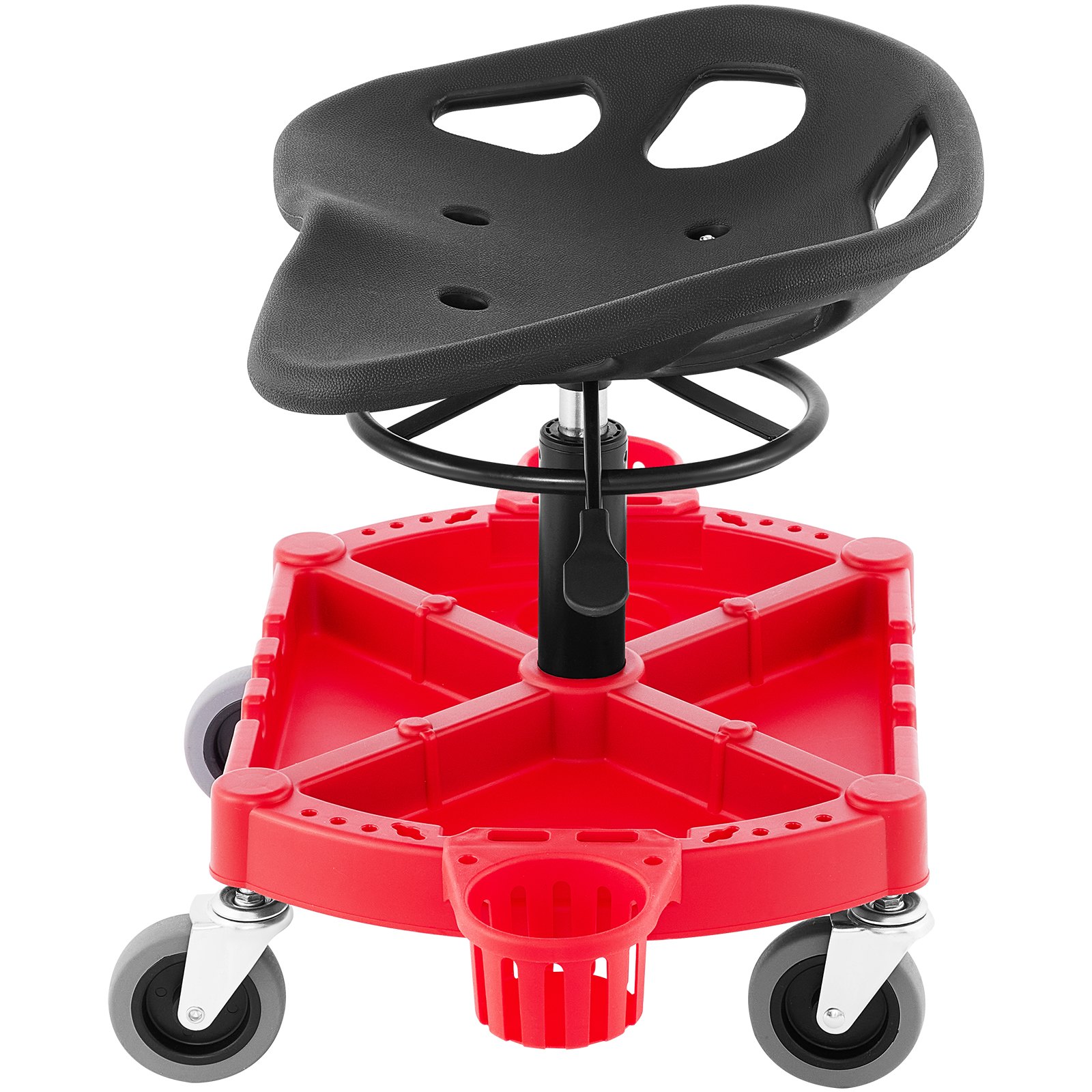 VEVOR Rolling Garage Stool, 300LBS Capacity, Adjustable Height from 18 ...