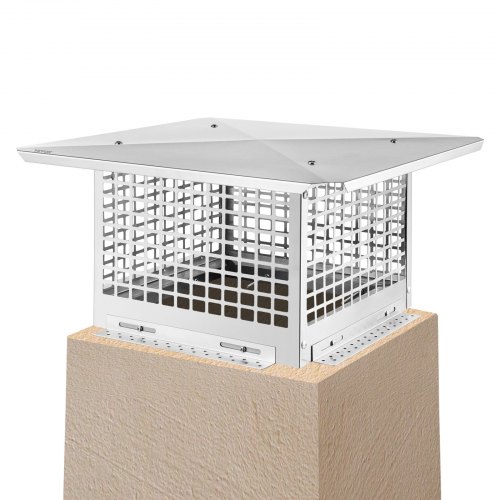 VEVOR Chimney Cap, 13" x 13" Flue Caps, 304 Stainless Steel Fireplace ...