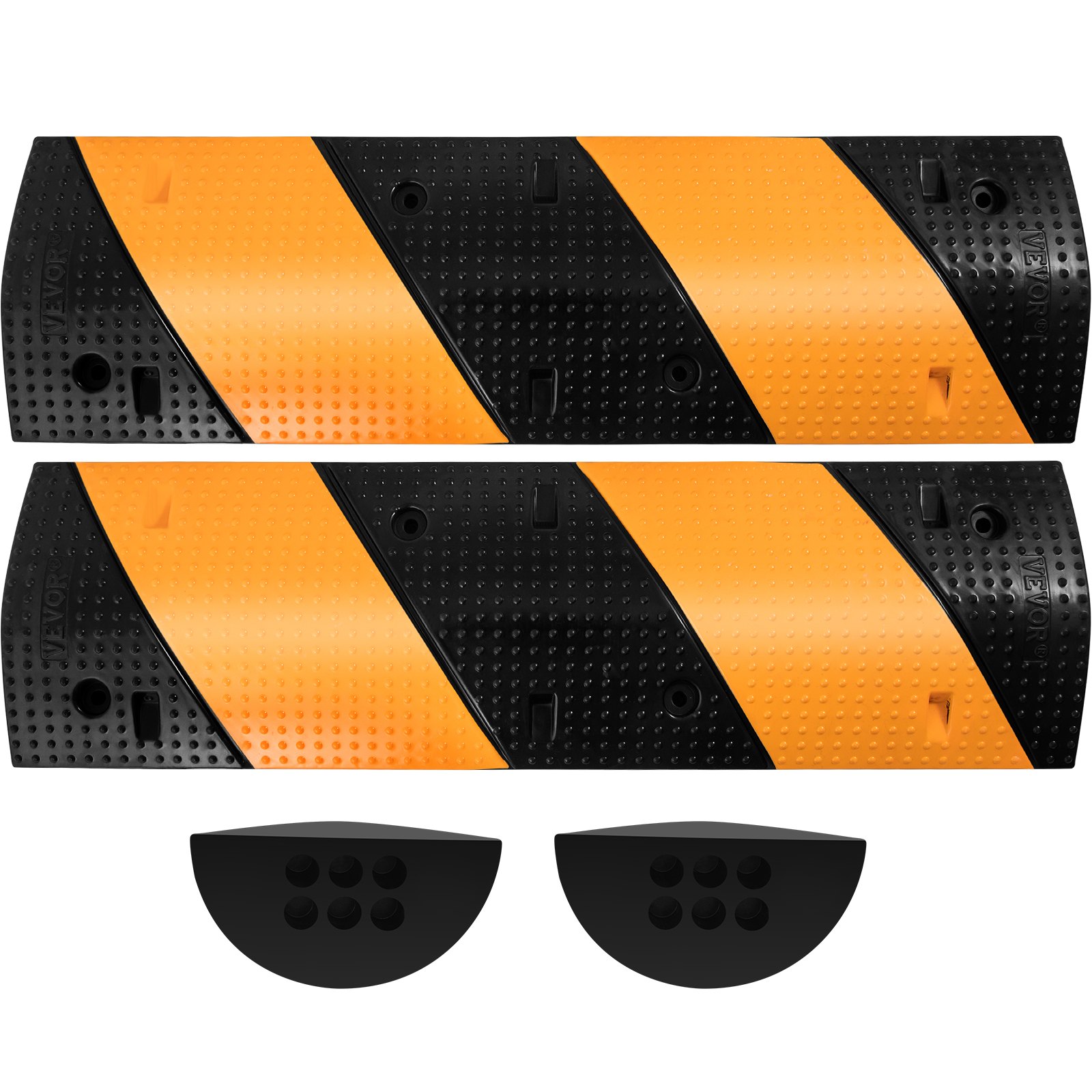 VEVOR Rubber Speed Bump, 2 Pack 2 Channel Speed Bump Hump, 40" Long ...