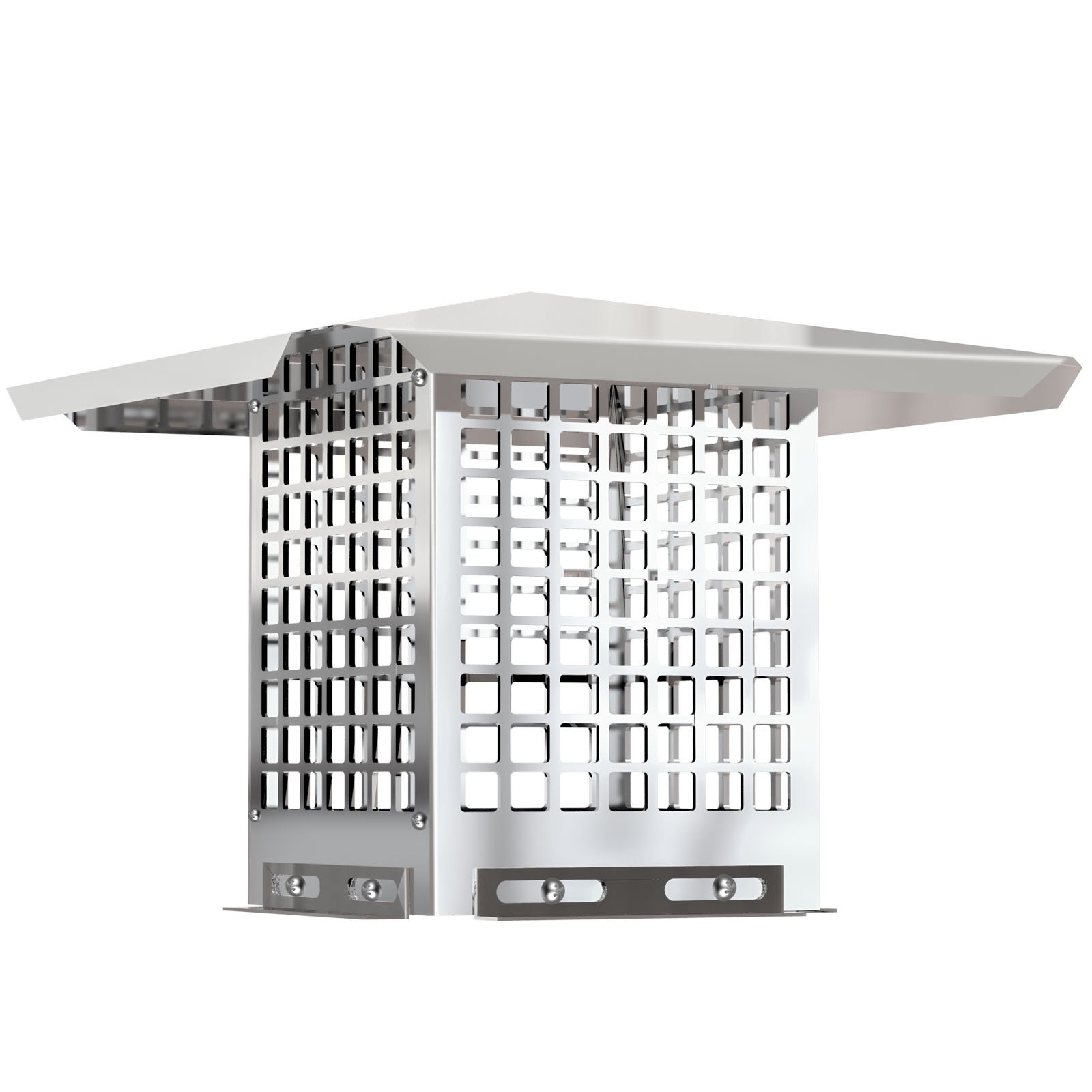 VEVOR Chimney Cap, 8" x 8" Flue Caps, 304 Stainless Steel Fireplace ...