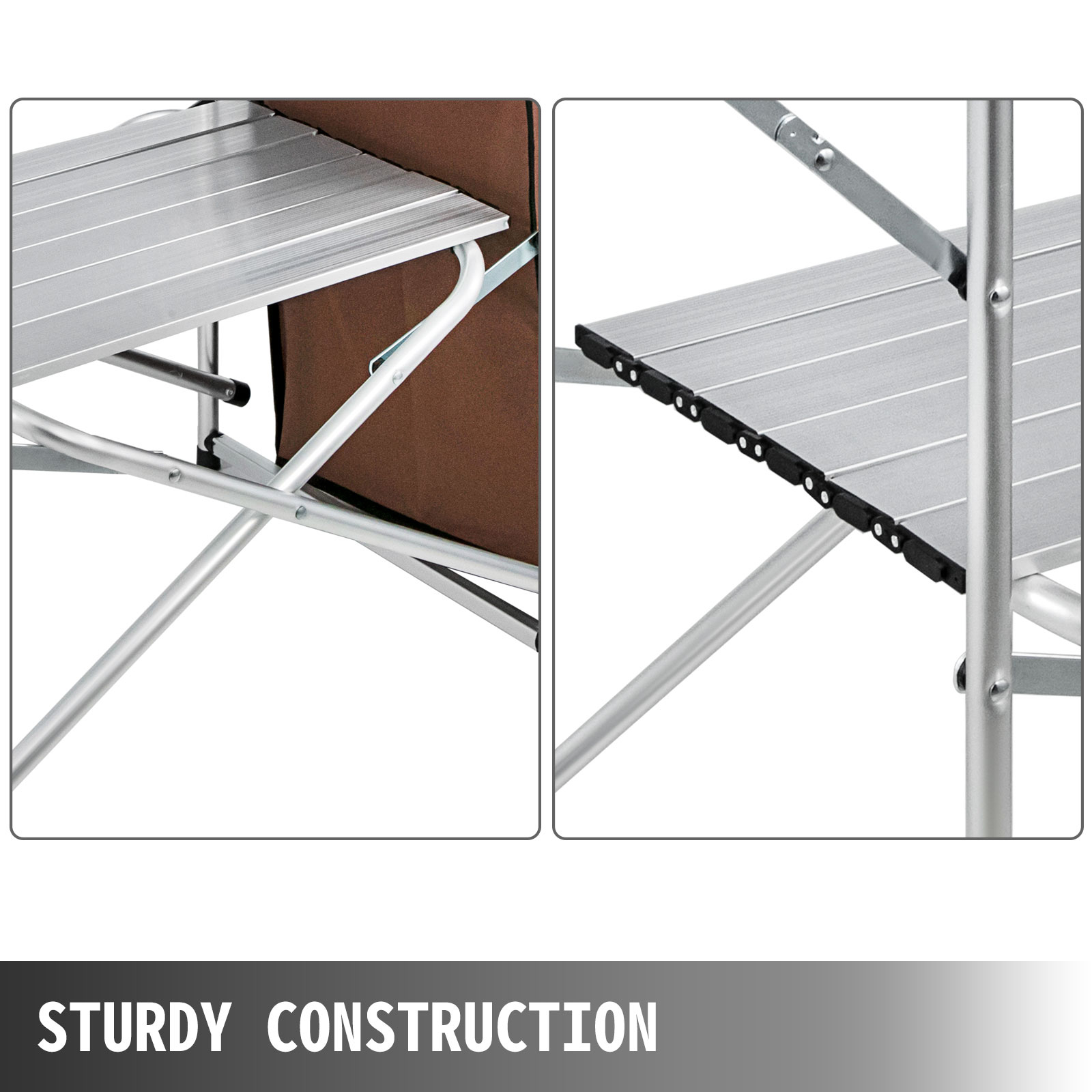 Camping Kitchen Table Picnic Cabinet Folding Cooking Storage Rack ...