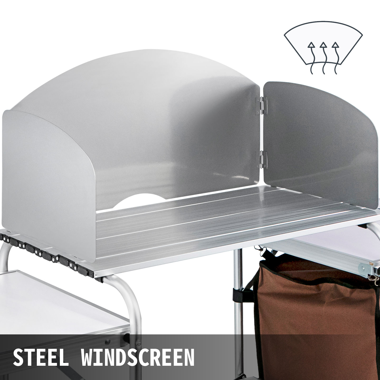 Camping Kitchen Table Picnic Cabinet Folding Cooking Storage Rack ...