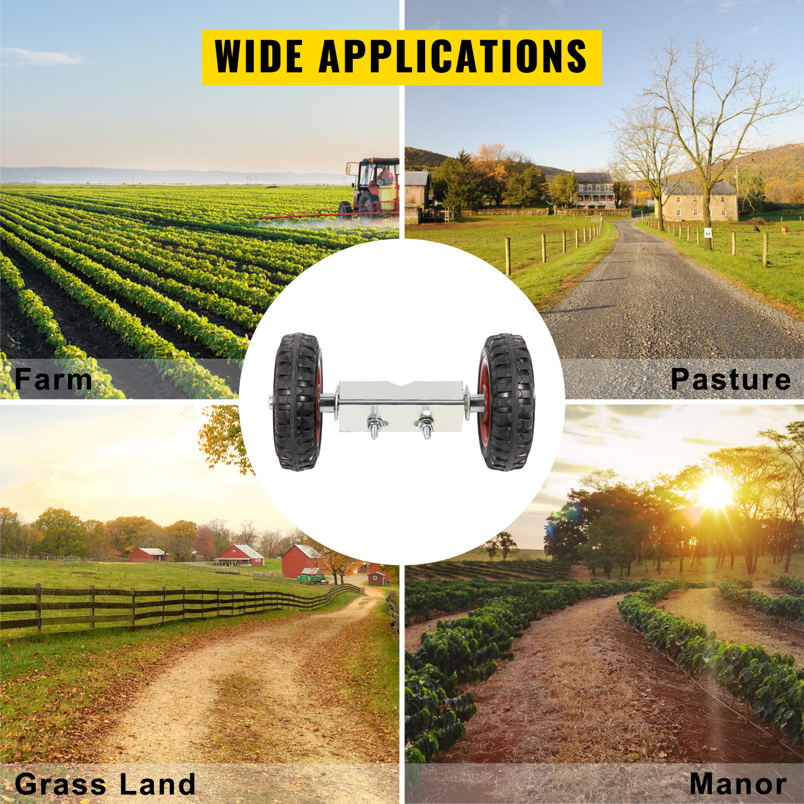 VEVOR Chain Link Rolling Gate Kit Galvanized Steel Rolling Fence 6 ...